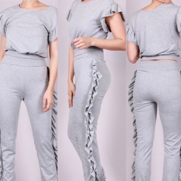 Pants & Jumpsuits | Two Piece Ruffle Detail Jogger Set | Poshmark